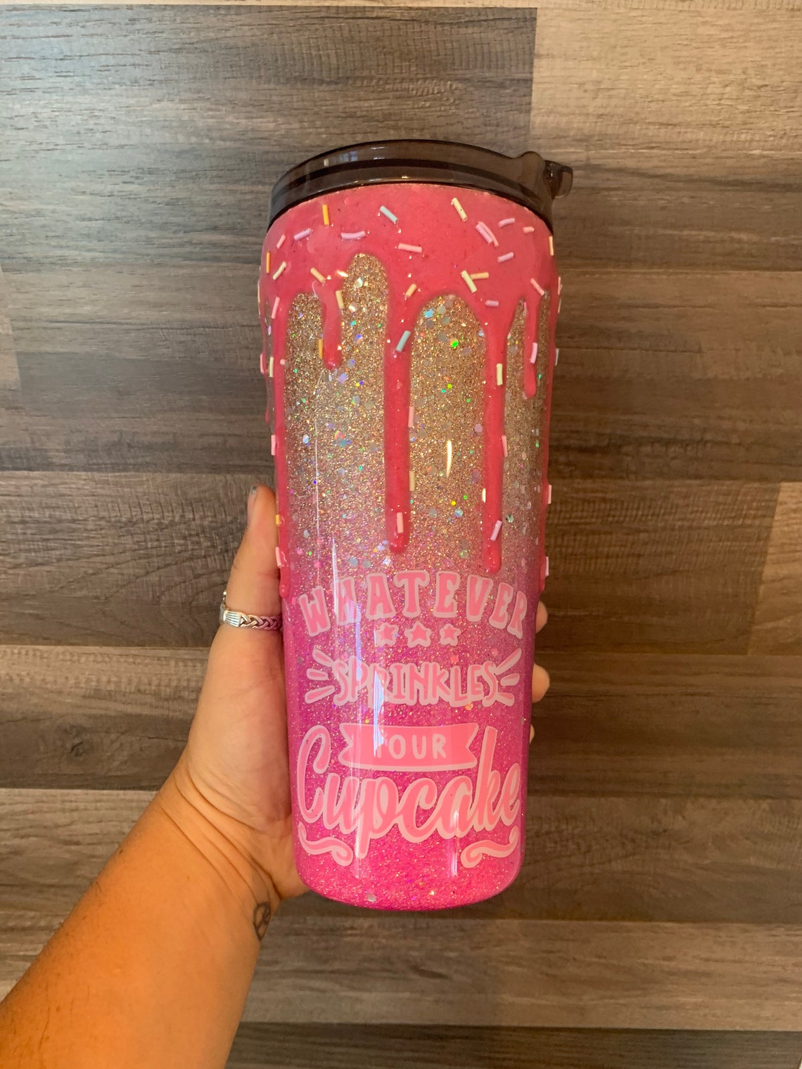 Whatever Sprinkles Your Cupcake Glitter Epoxy Stainless Steel Etsy