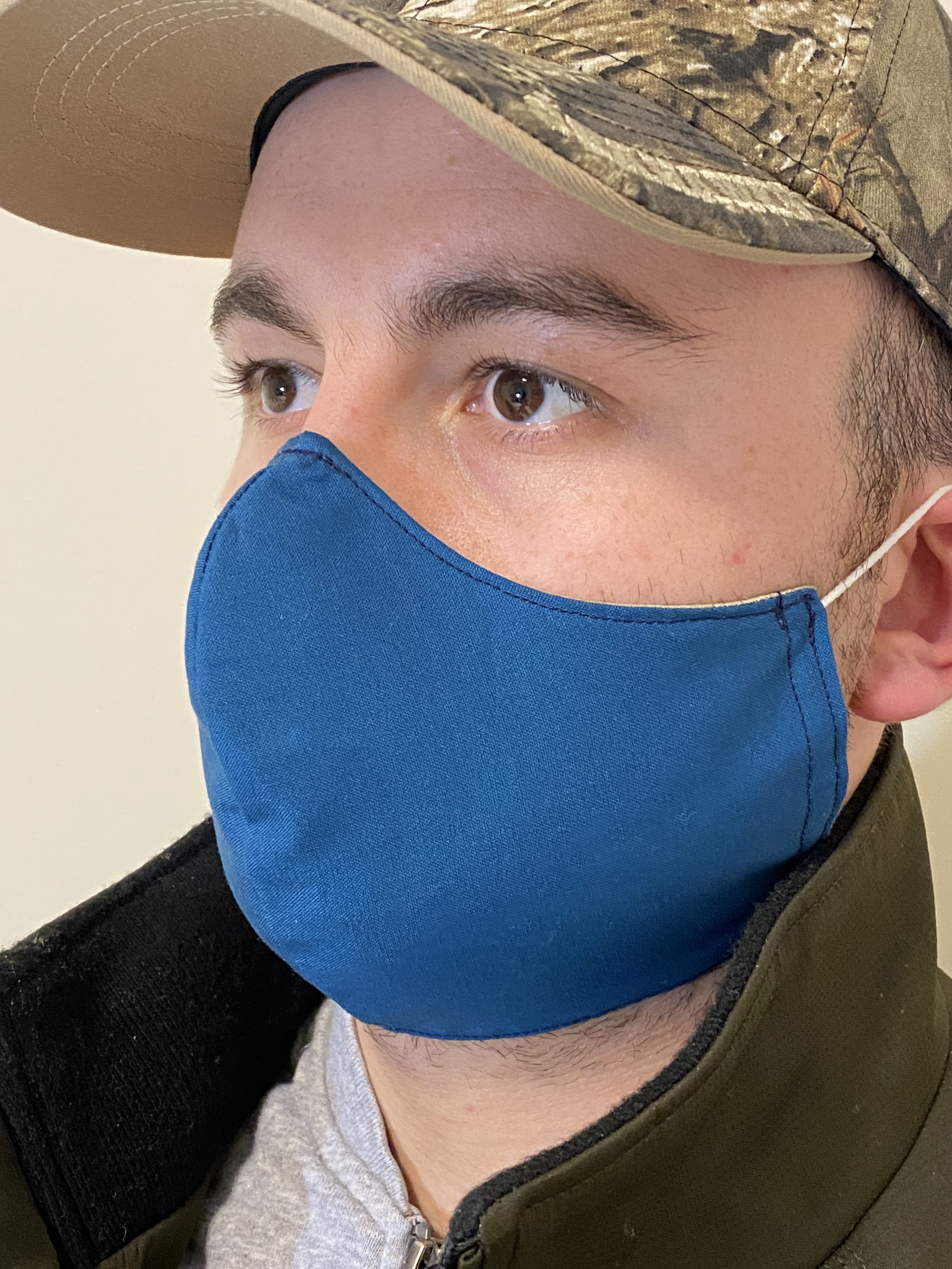 Navy Blue Face Mask Washable Reusable Cotton Mask Handmade | Etsy