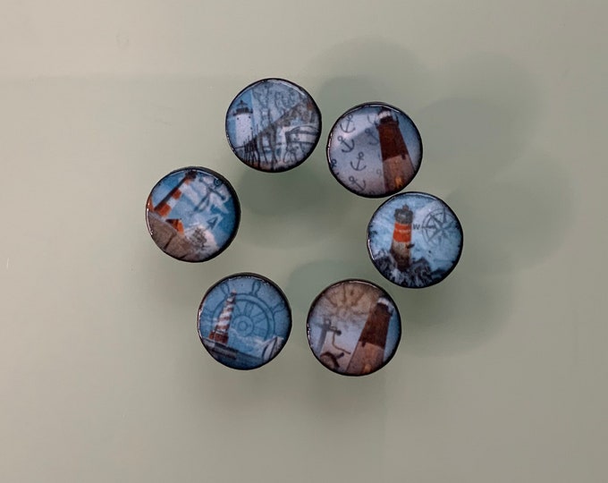 6 Buttons With Lighthouses 16 Mm - Etsy