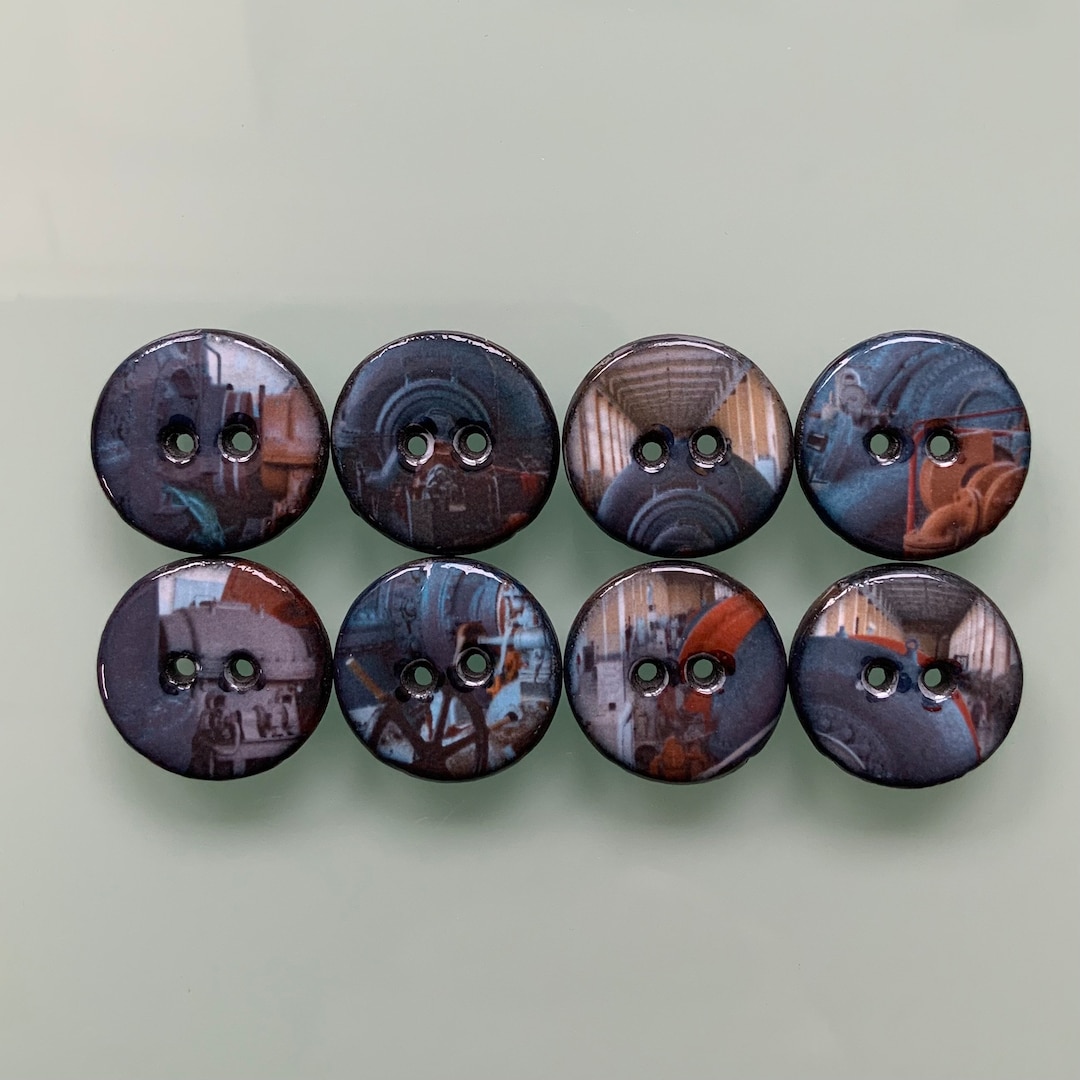 8 Industrial Culture Buttons 22 Mm - Etsy