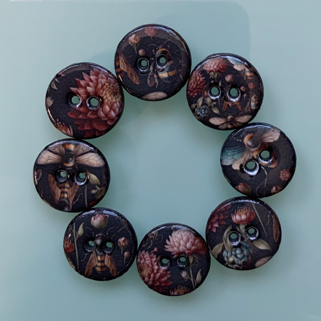 8 secret Garden Buttons 22 Mm - Etsy