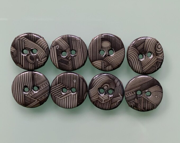 8 Buttons "parallel Lines" 22 Mm - Etsy