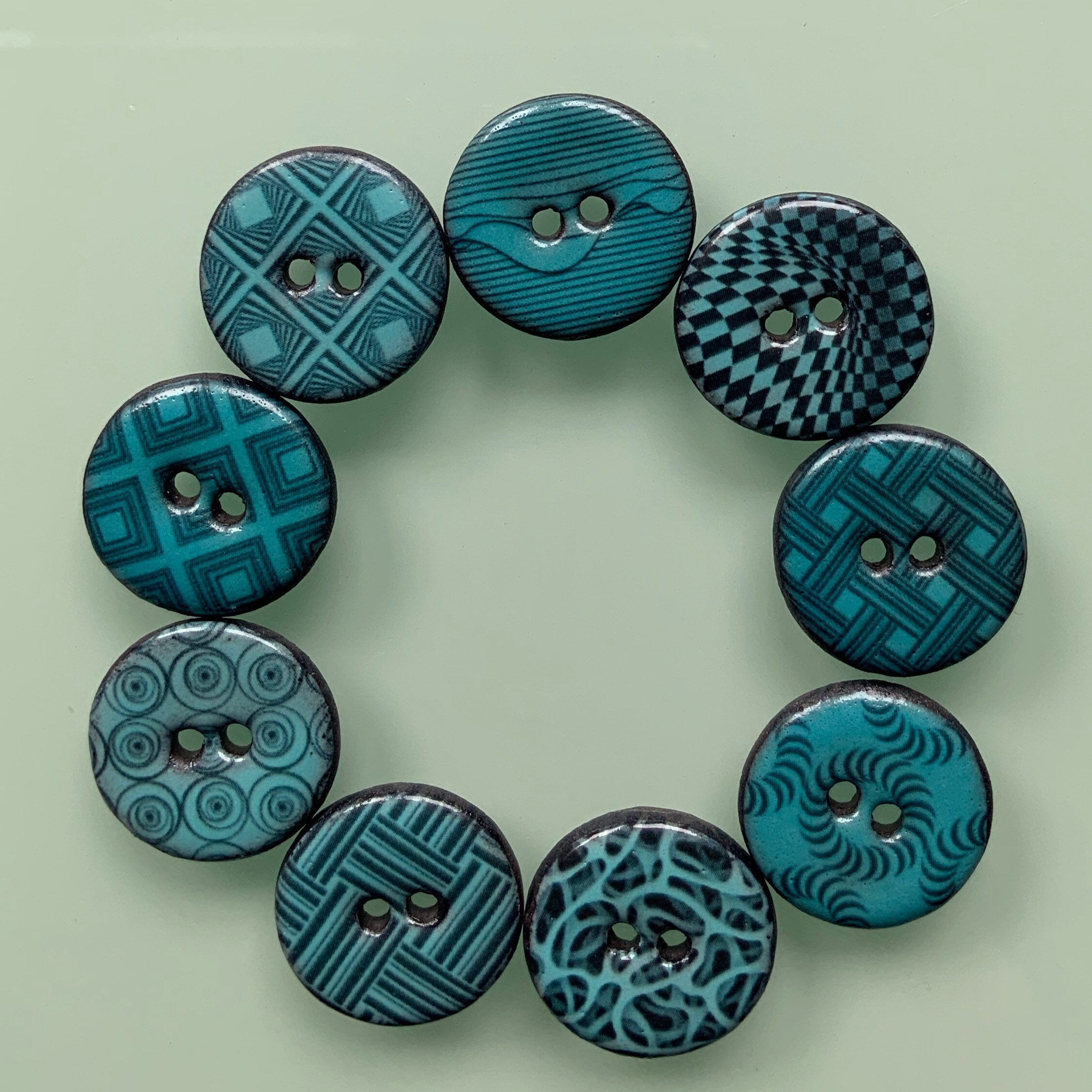 8 buttons with fine pattern 22 mm Craft Supplies & Tools Sewing & Fiber ...