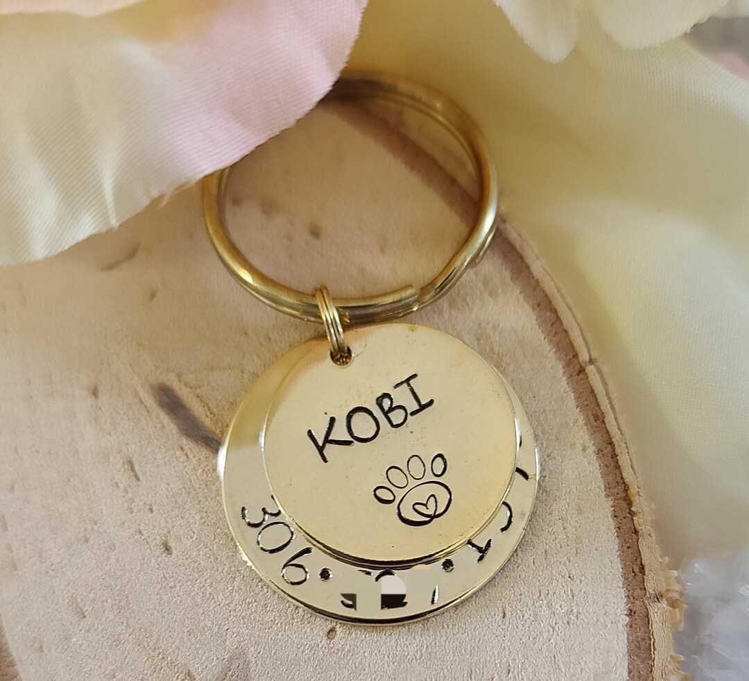 Gold on Gold Personalized Dog Tag/personalized Pet Tag With - Etsy