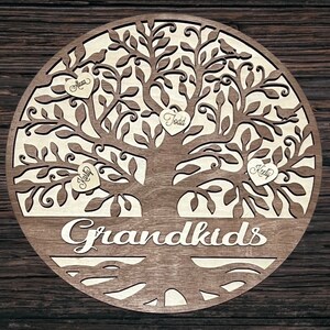 Grandkids Family Tree Family Mother's Day Mom Grandma Personalized ...