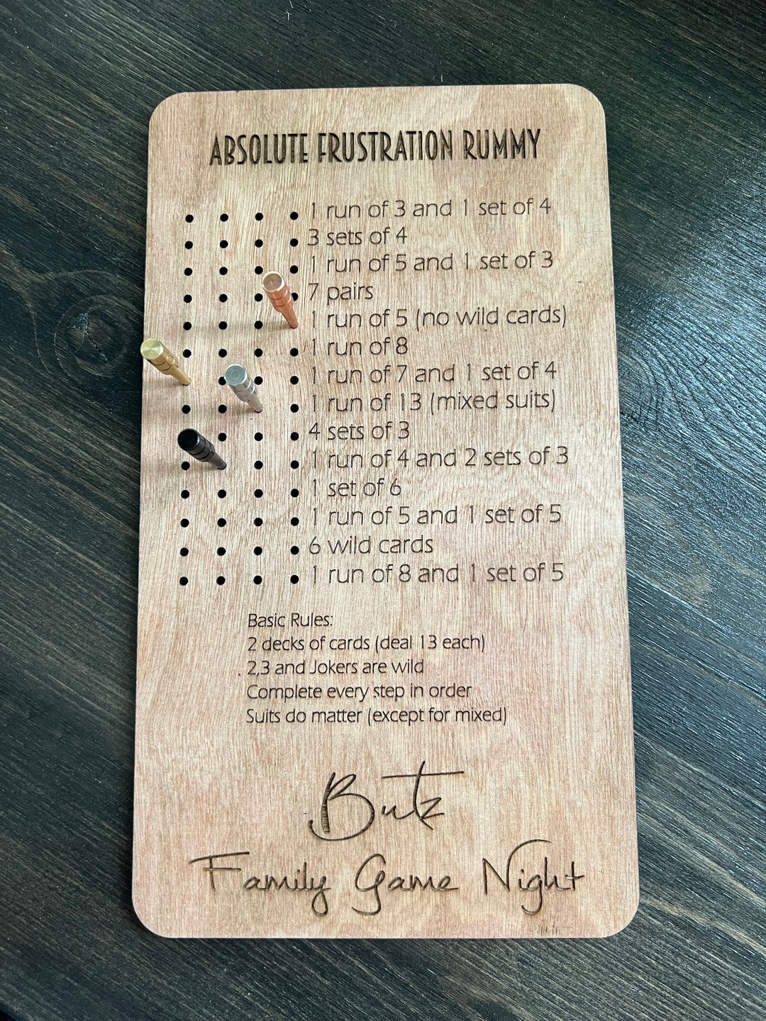 Rummy Game | Family Game Night | Wood Games | Frustration Rummy ...