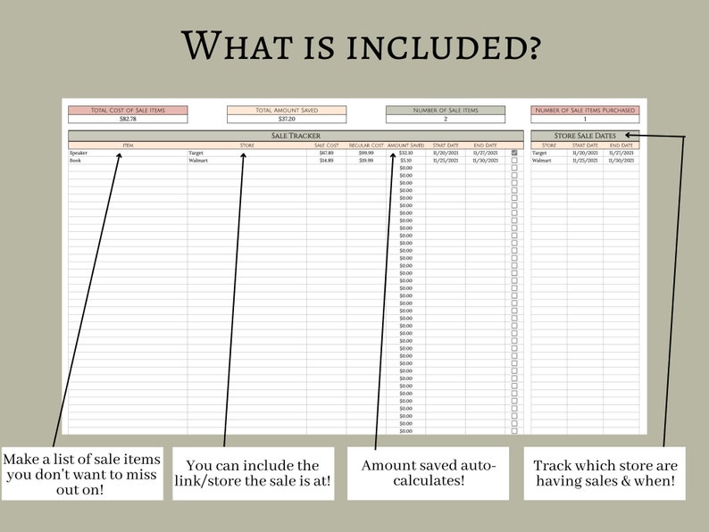 Christmas Gift Tracker | Holiday Planner | Gift Tracking Spreadsheet ...