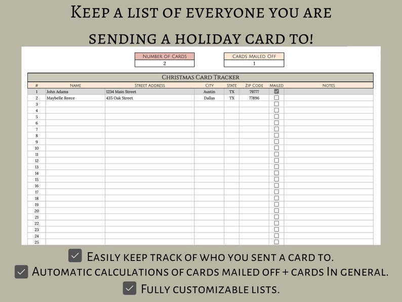 Christmas Gift Tracker | Holiday Planner | Gift Tracking Spreadsheet ...