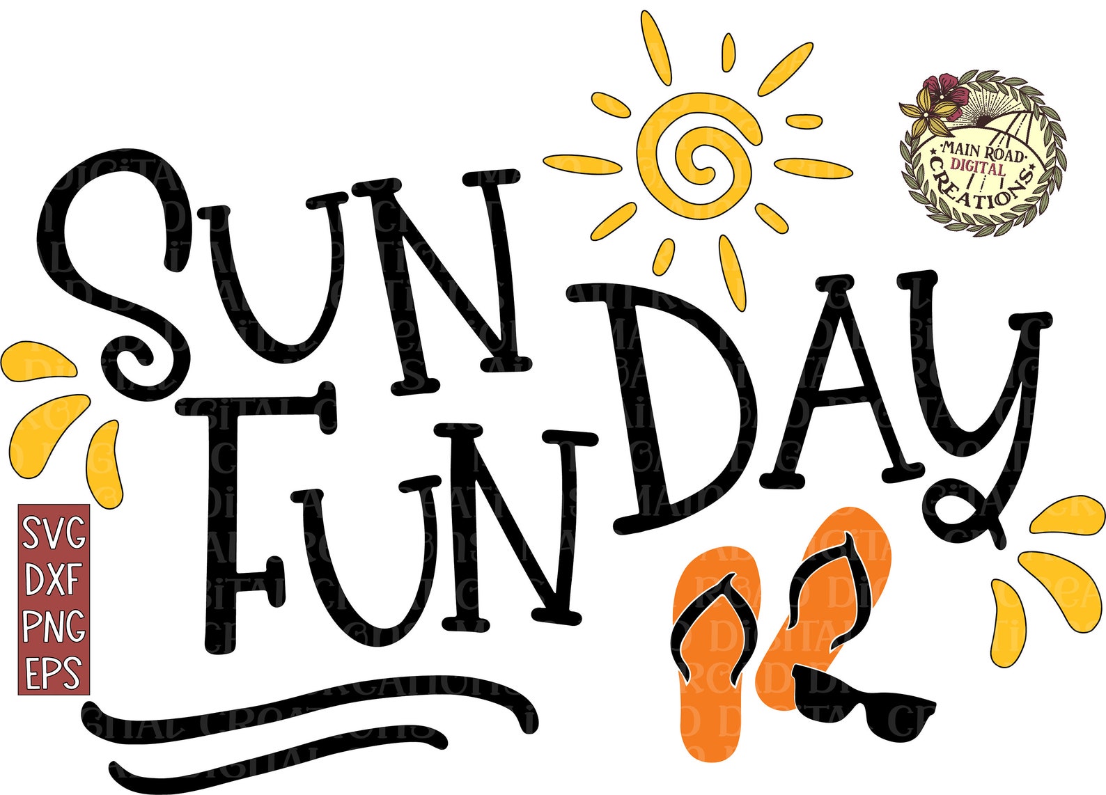 Summer-sunday Funday-sun and Flip Flops Summer Shirt Svg-beach Bag Svg ...