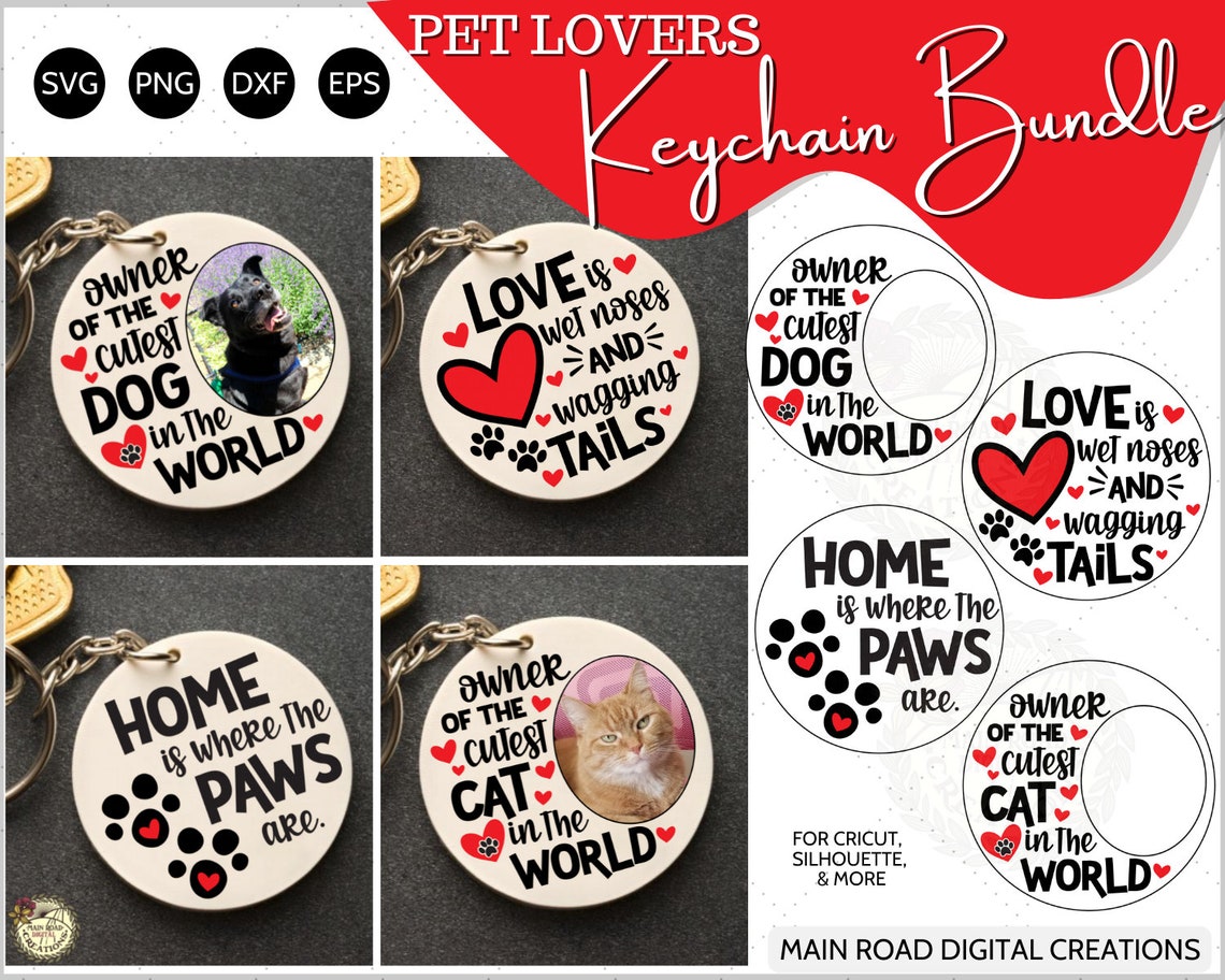 Pet Lovers Keychain SVG Bundle-pet Quotes for Keychains-pets - Etsy