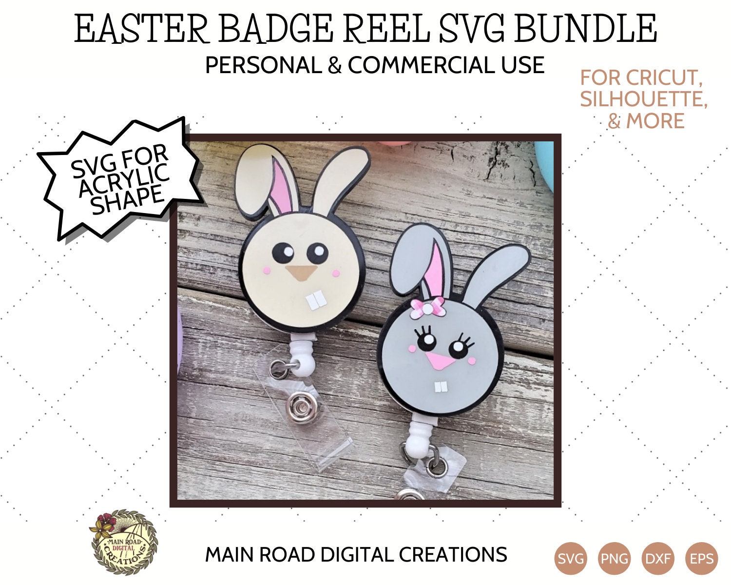Acrylic Badge Reel Shape Svg-easter Badge Reel Bundle-easter | Etsy