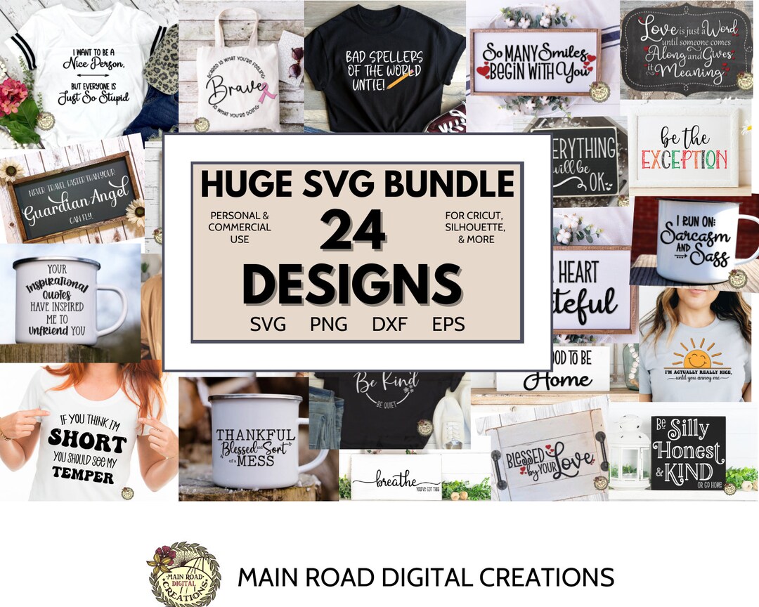 Huge SVG Bundle-collection of 24 SVG Cut Files-digital Downloads for ...