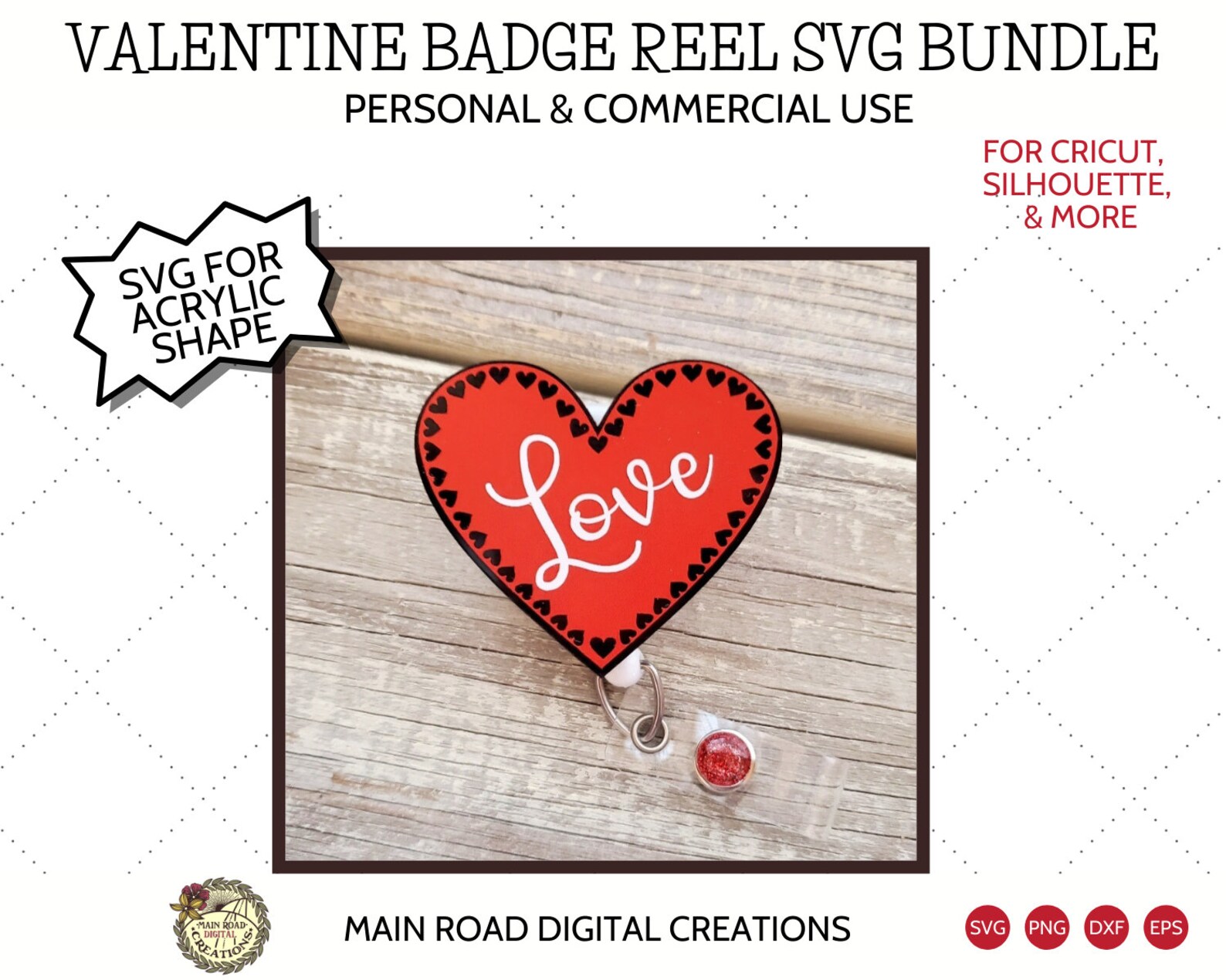 Acrylic Shape Valentine's Day Badge Reel SVG Bundle-cupid-elephant-love ...