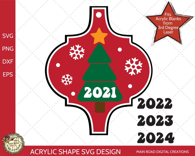 Acrylic Shape Arabesque Ornament SVG Bundle-christmas Ornament - Etsy