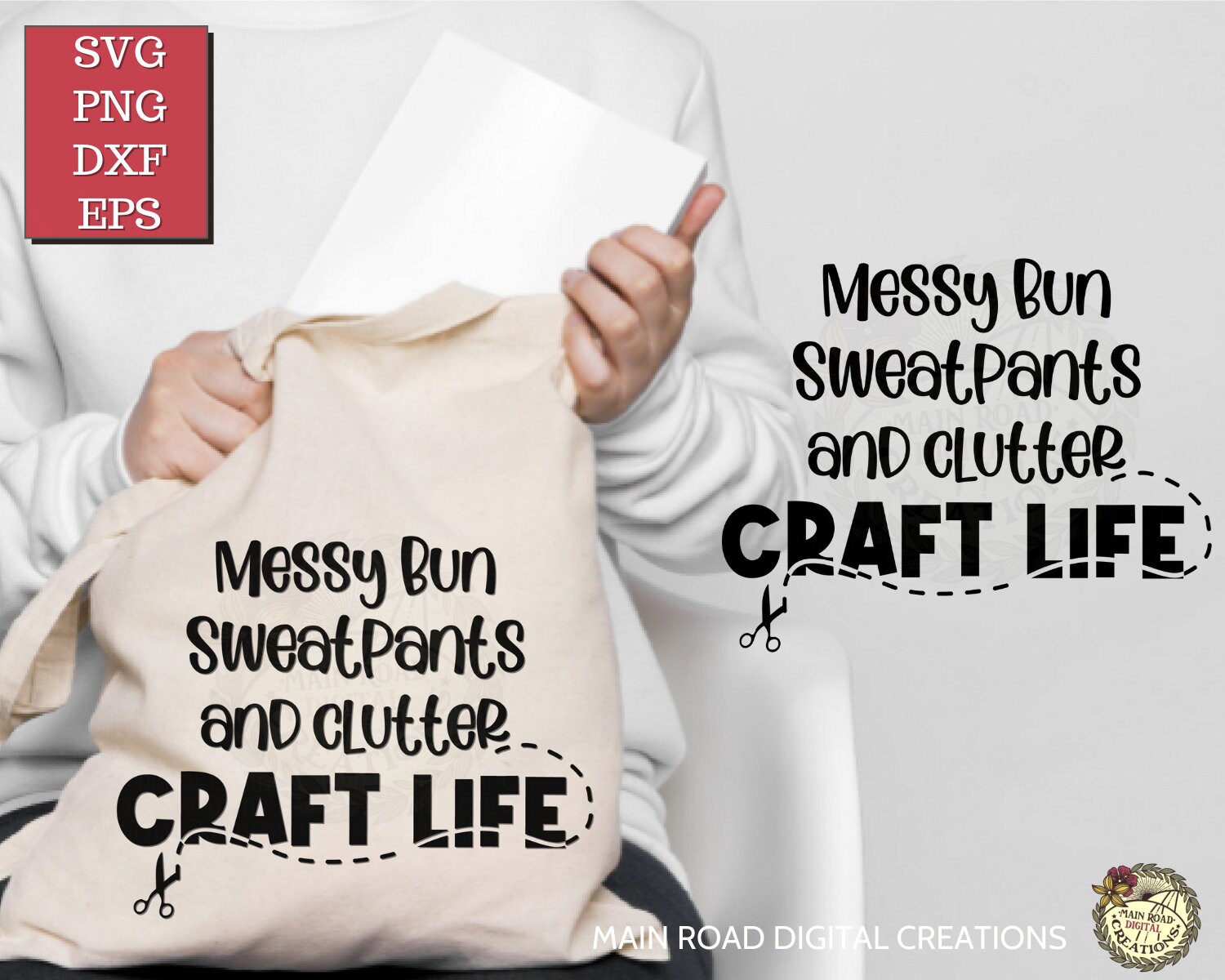 Funny Crafting Svg-messy Bun Sweatpants & Clutter-craft Life Svg-craft ...