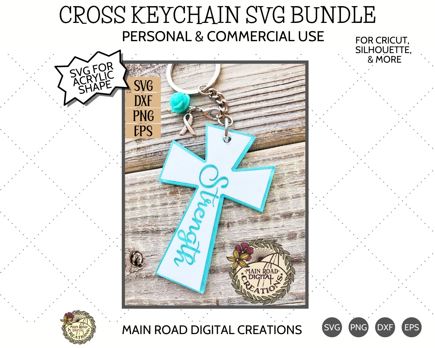 Acrylic Shape Keychain SVG Bundle-cross Keychain-8 Designs ...