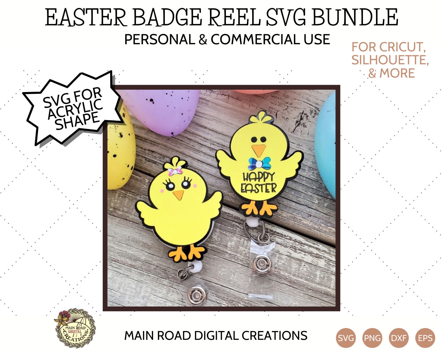 Acrylic Badge Reel Shape Svg-easter Badge Reel Bundle-easter | Etsy