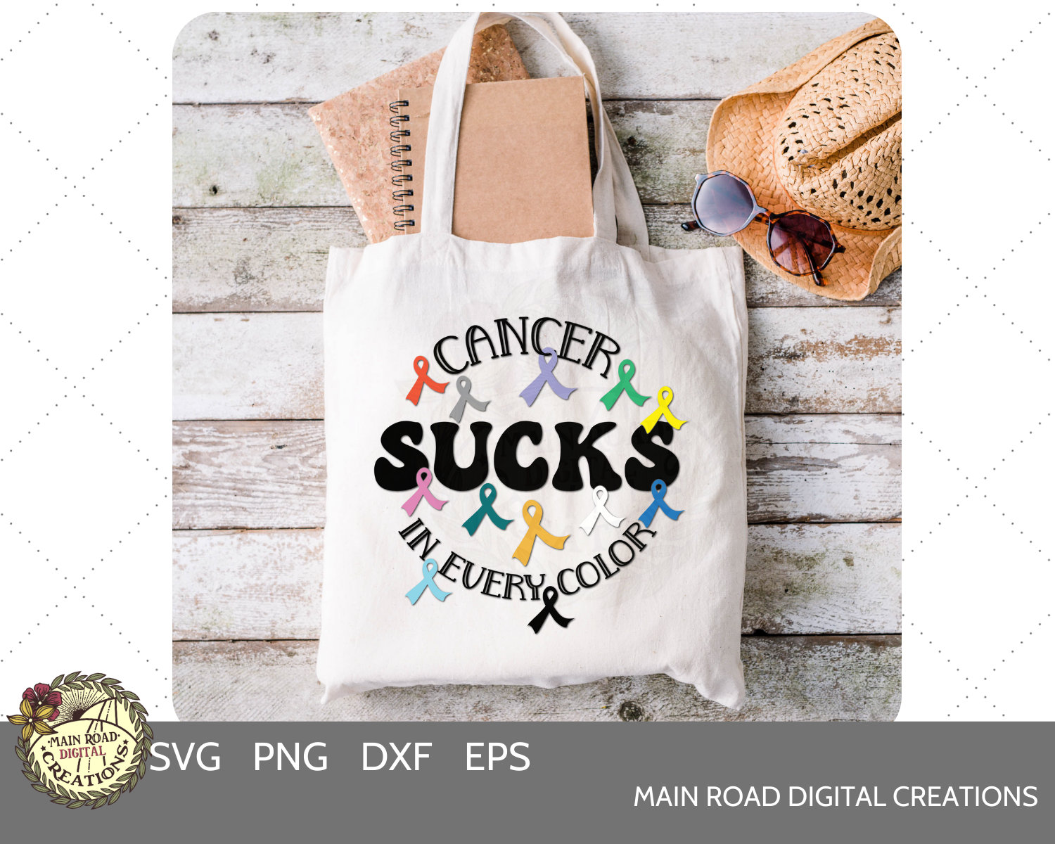 Cancer Sucks in Every Color SVG - Cancer Awareness Ribbon- Cancer Quote ...
