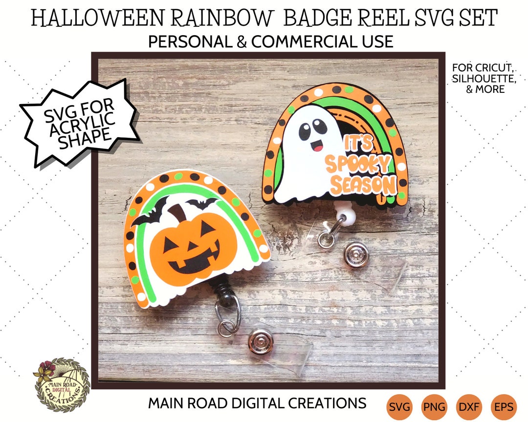 Acrylic Shape Badge Reel SVG Set-halloween Ghost-it's Spooky Season Svg ...