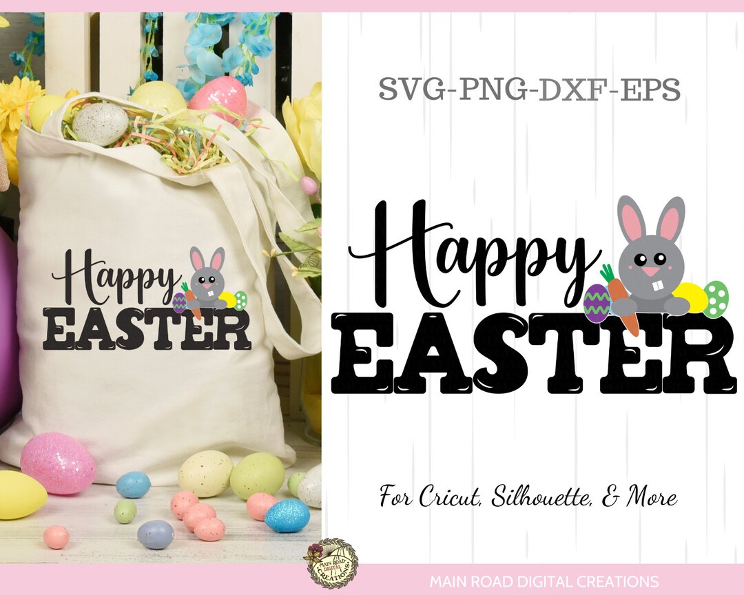 Happy Easter Svg-easter Bunny Face Cut File-cute Easter Bunny Holding ...