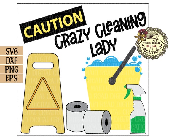 Housekeeping-janitor-custodian-crazy Cleaning Lady-badge - Etsy