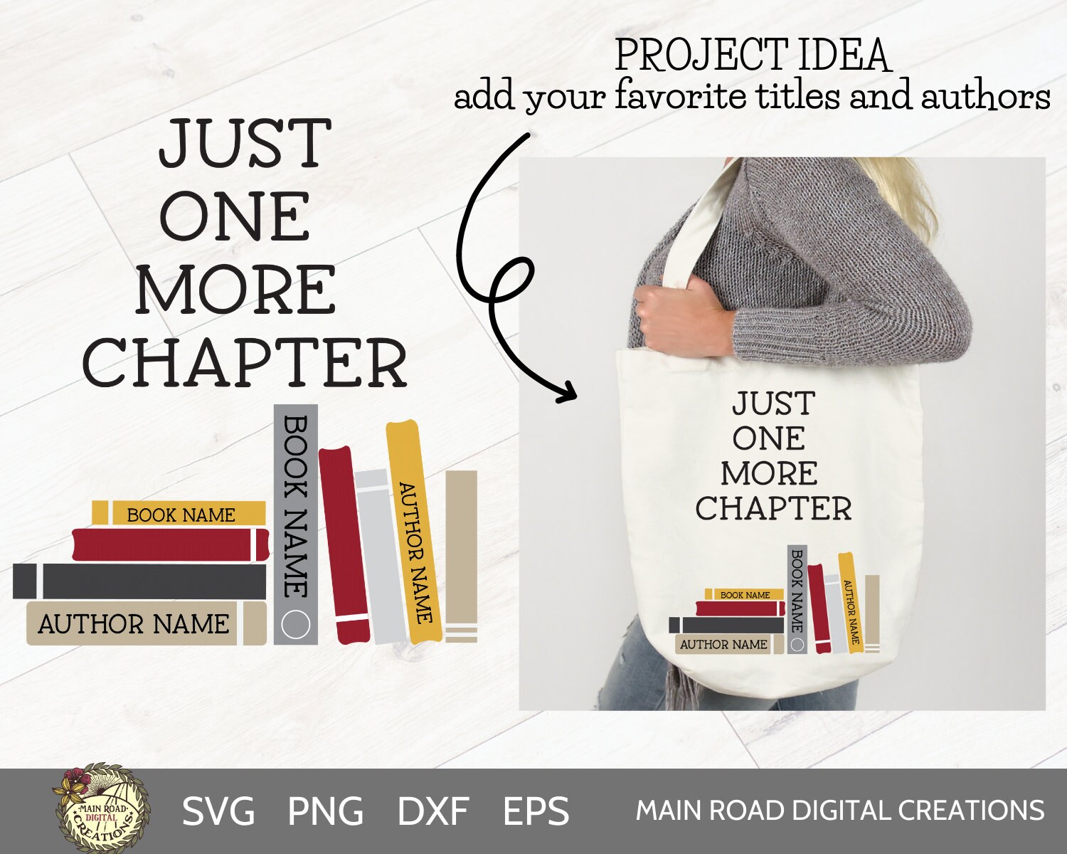 Just One More Chapter Svg-book Lover- Personalized Book Bag SVG ...