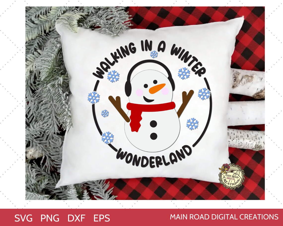 Walking in a Winter Wonderland SVG snowman Catching - Etsy
