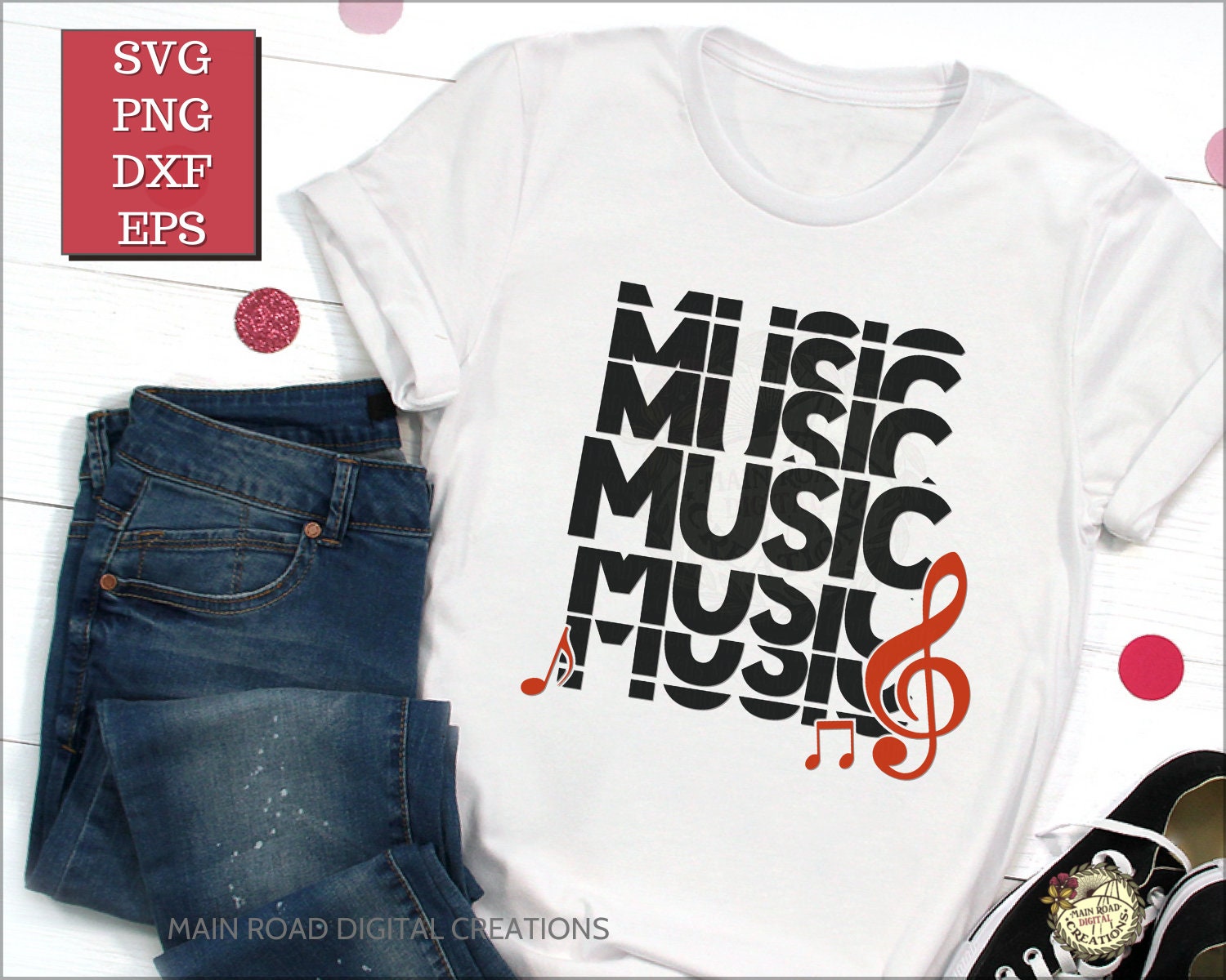 Music Svg-stacked Mirrored Cut File for Music Lovers-musical - Etsy