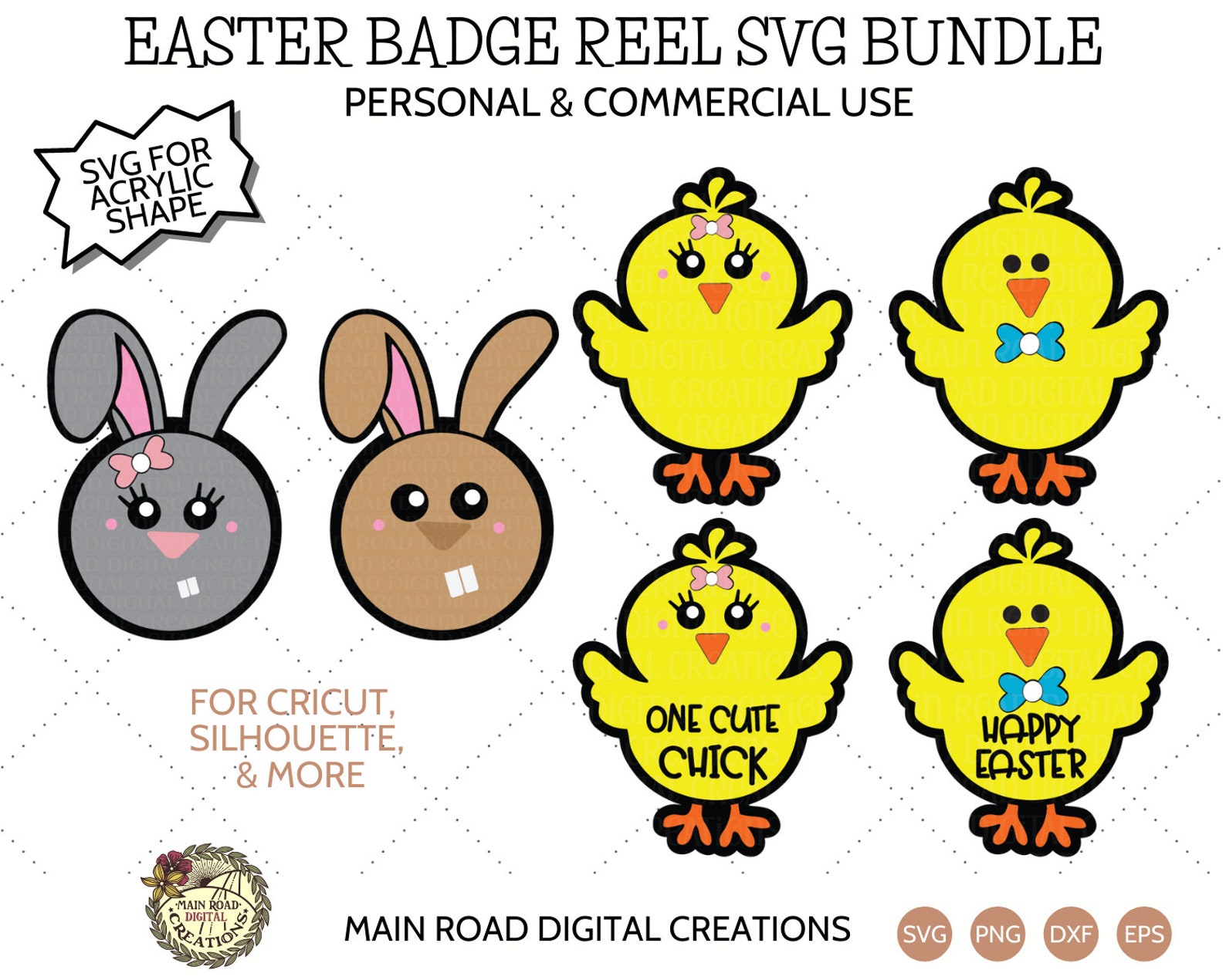 Acrylic Badge Reel Shape Svg-easter Badge Reel Bundle-easter | Etsy