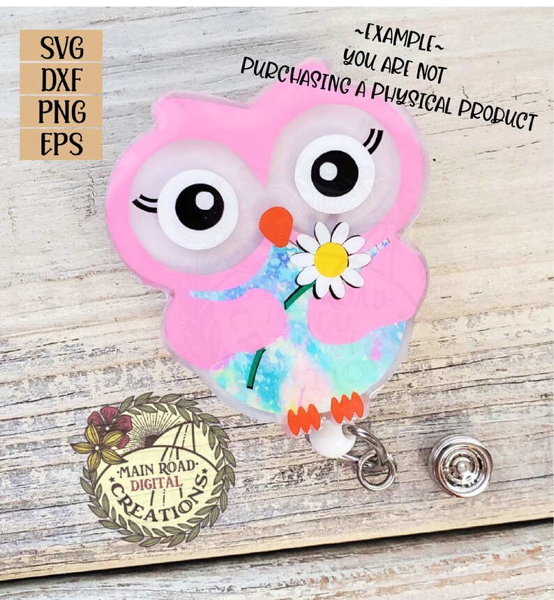Acrylic Shape Badge Reel SVG Bundle-3 Designs-owl Badge Reel-acrylic ...