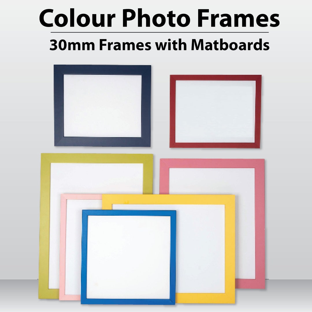 Colour Photo Frames 30mm Wide W/matboards - Etsy