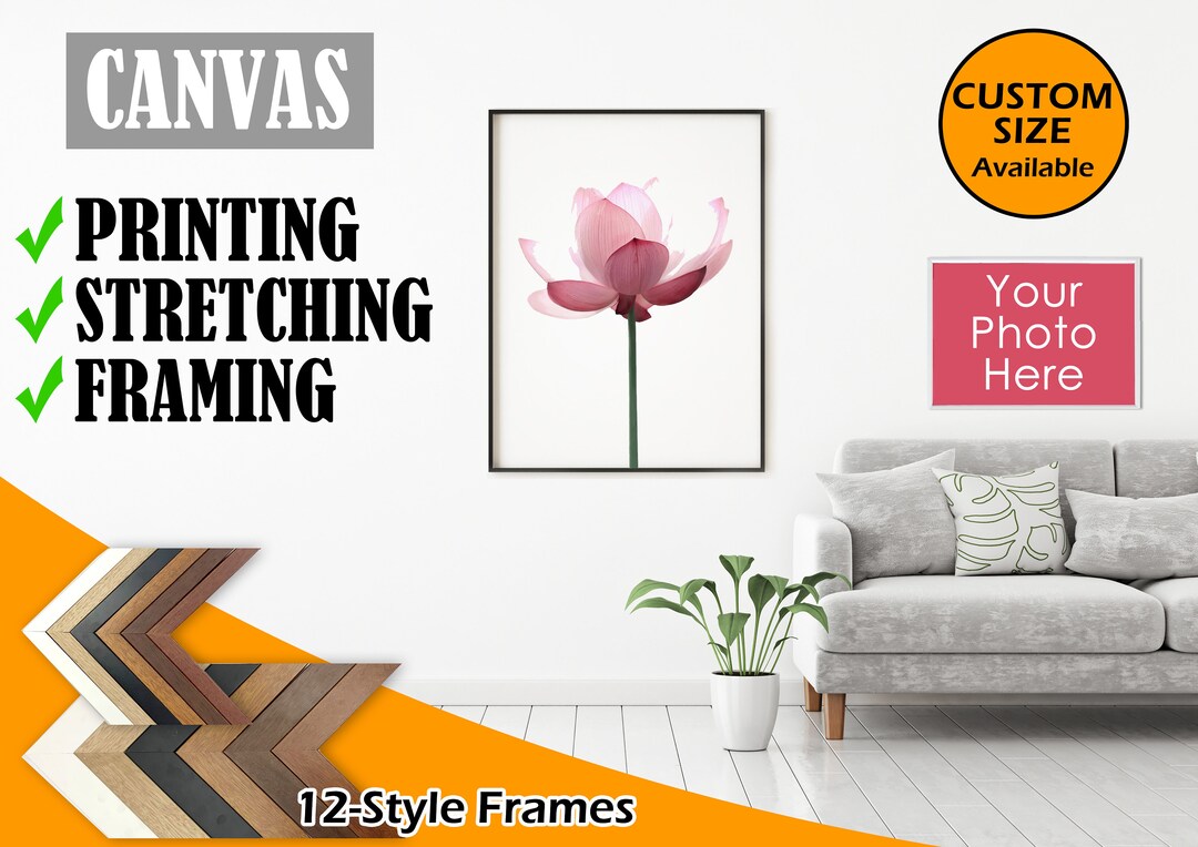 Customizable Personalized Family Photo Canvas Printing, Custom Canvas Stretching or Framing, 7 ...