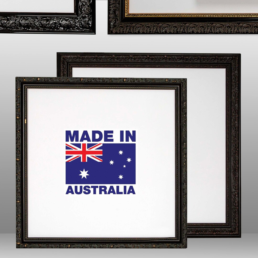 Square Ornate Black Timber Frames Handmade Wooden Photo Picture Frame ...