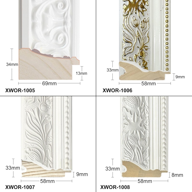 X-large Antique Thick Ornate White Timber Chunky Picture Frames ...