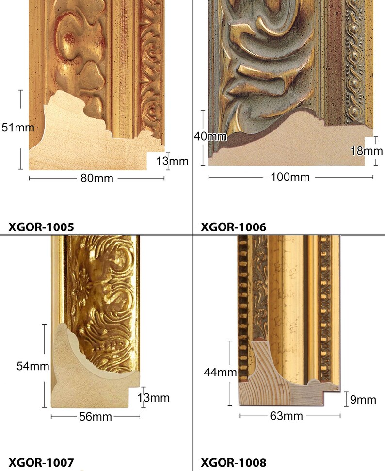 Antique Thick X-large Ornate Gold Timber Chunky Picture Frames Handmade ...