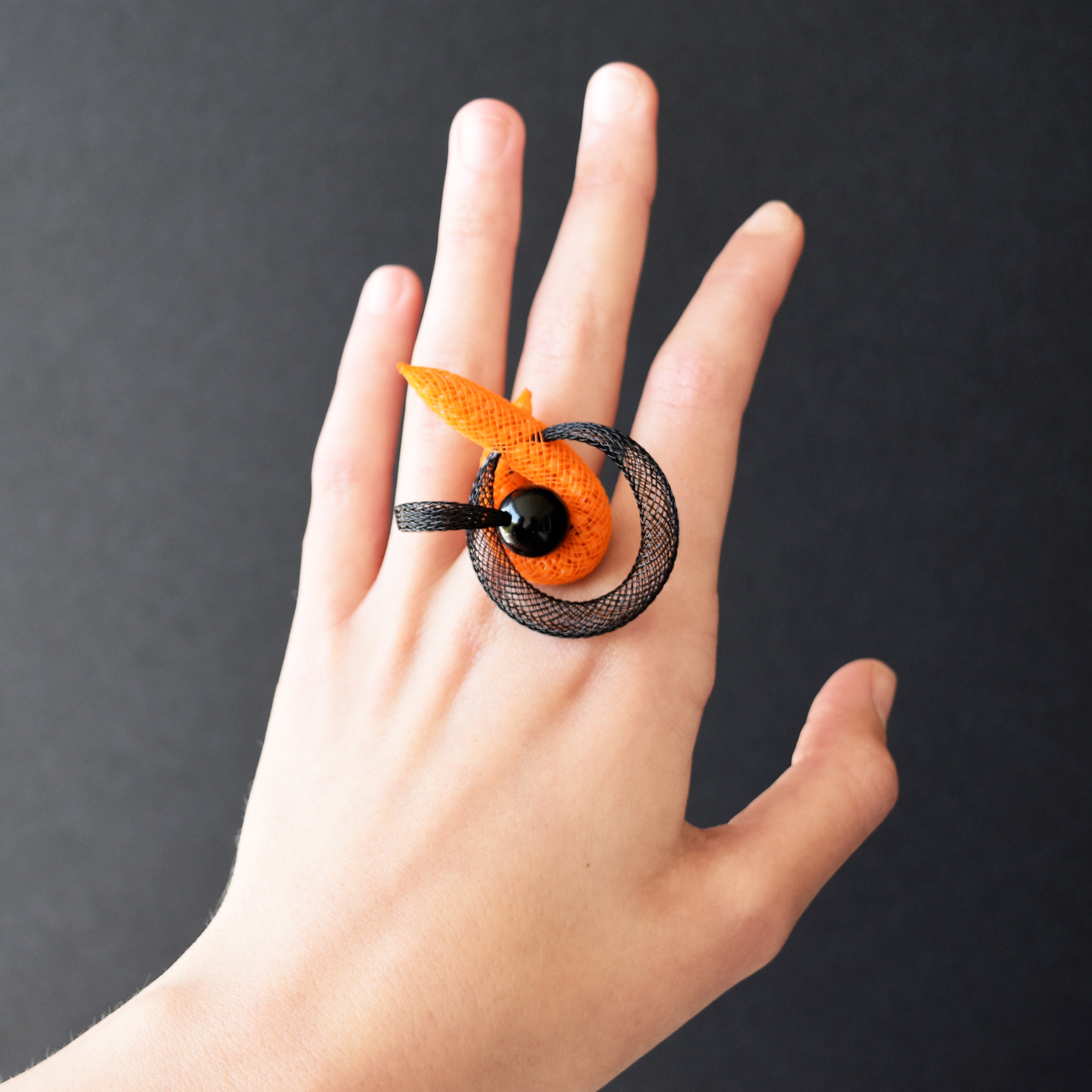 Fascinator Ring, Statement Ring, Art Ring, Fashion Ring, Contemporary ...