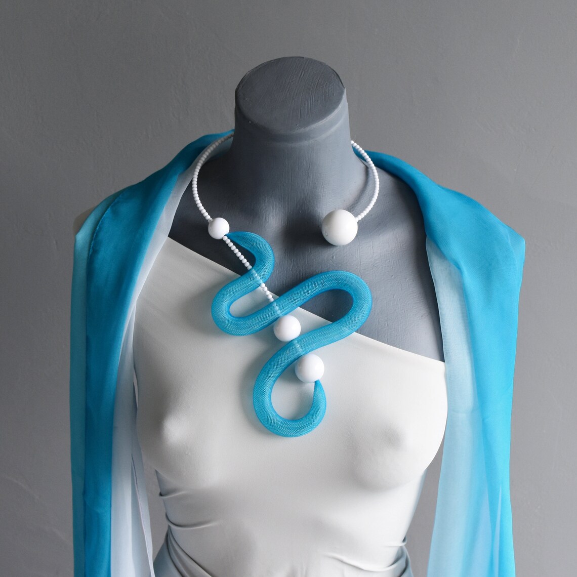 Azure Shades Open Necklace, Unusual Bohemian Necklace, Contemporary ...