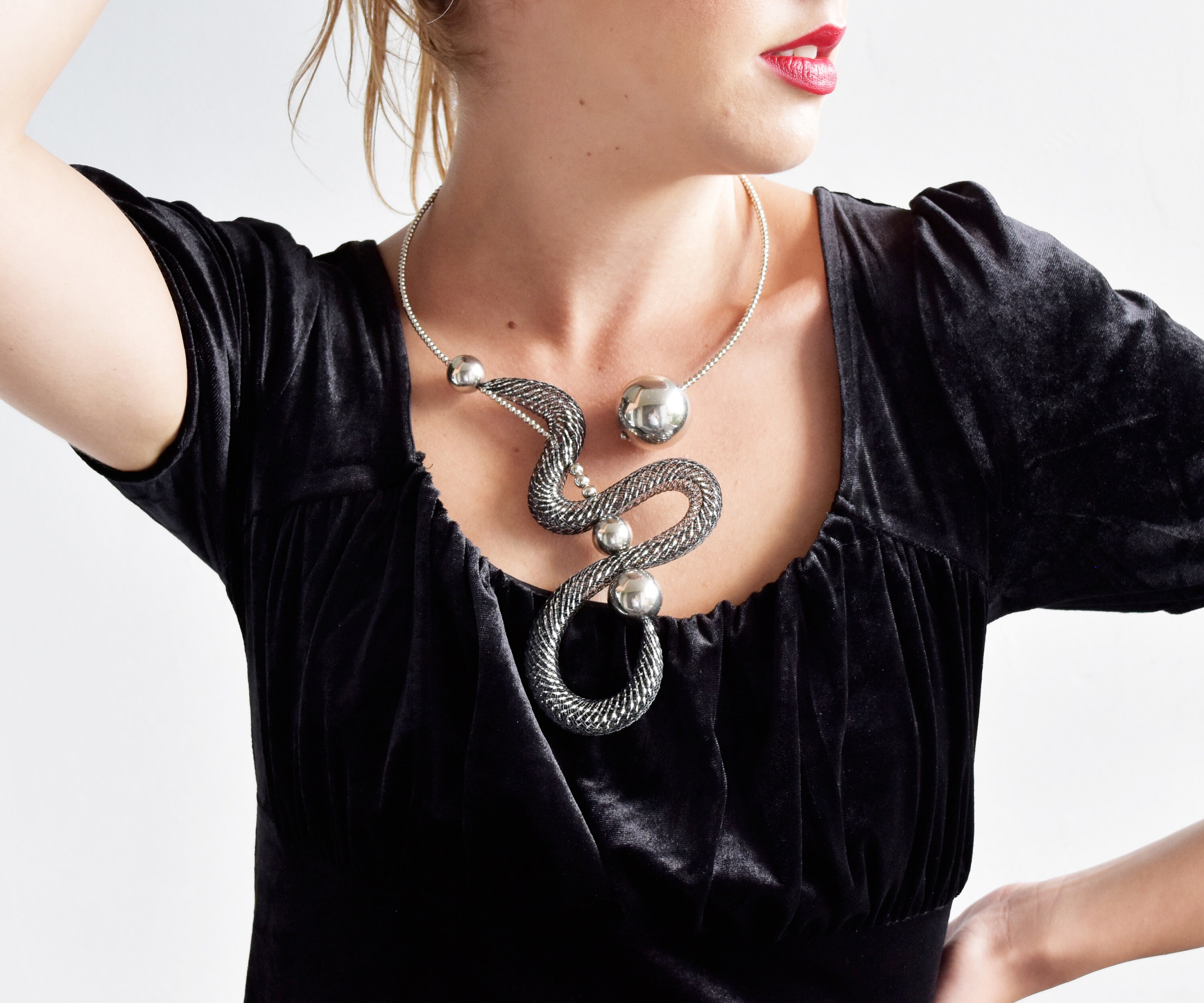 Open Collar Stylish Silver Open Necklace Asymmetric - Etsy