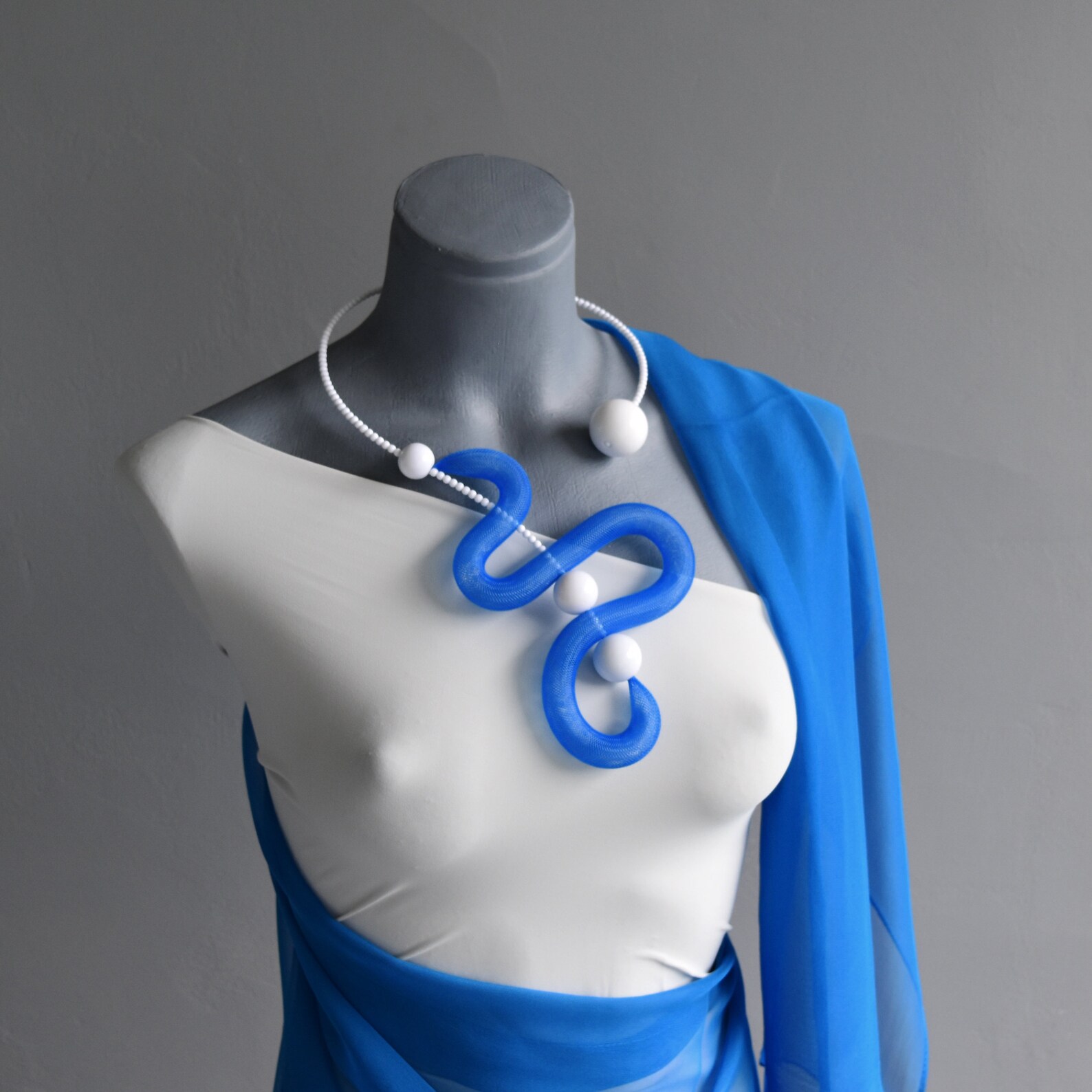 Azure Shades Open Necklace, Unusual Bohemian Necklace, Contemporary ...