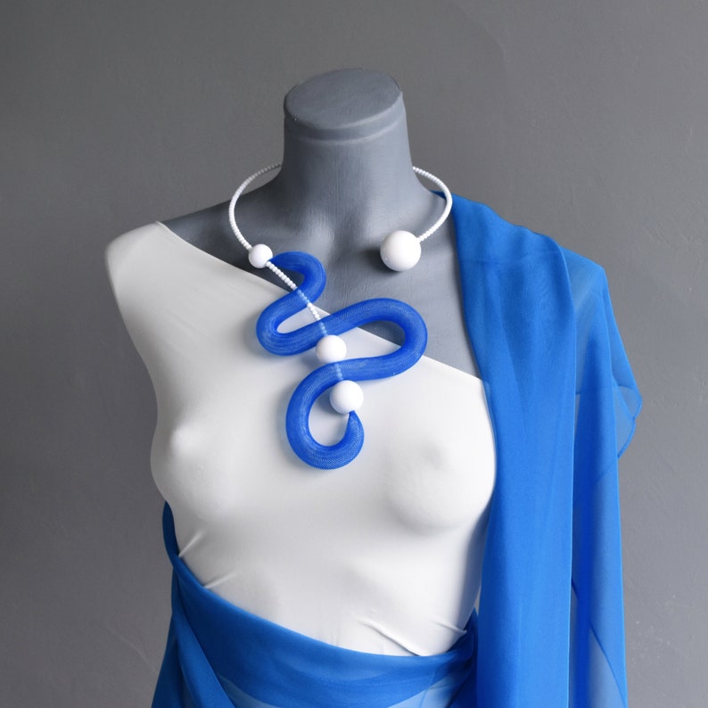 Azure Shades Open Necklace, Unusual Bohemian Necklace, Contemporary ...