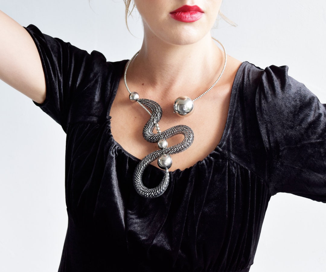 Open Collar, Stylish Silver Open Necklace, Asymmetric Necklace ...