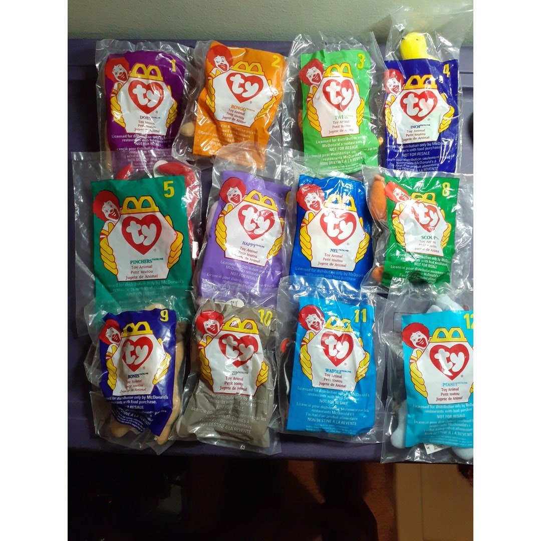 1998 Mcdonald's Teenie Beanies Beanie Babies Set of 12 NEW in Unopened ...