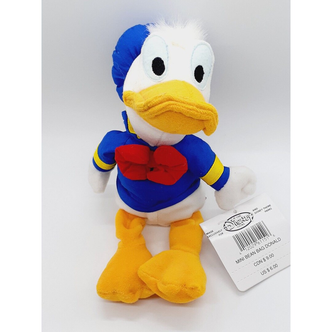 The DISNEY STORE Donald Duck 9" Bean Bag Beanie Baby - NEW With Tags ...
