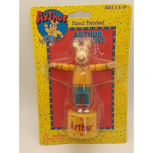Arthur Aardvark (PBS) Kid's Show Hand Painted Push Puppet- Arc Brown ...