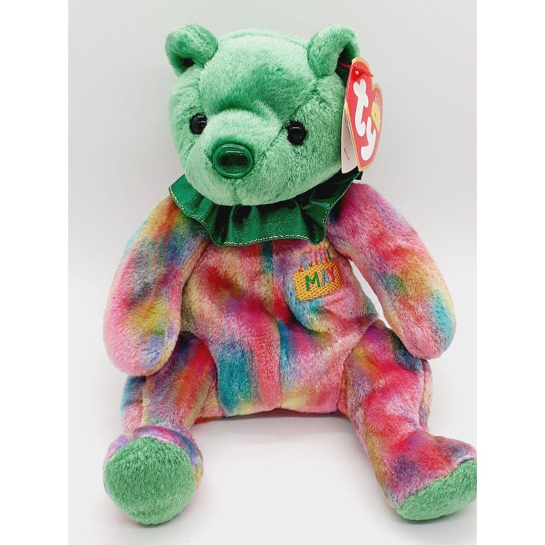 TY MAY Happy Birthday Bear Beanie Baby - Emerald Birthstone Bear - Etsy