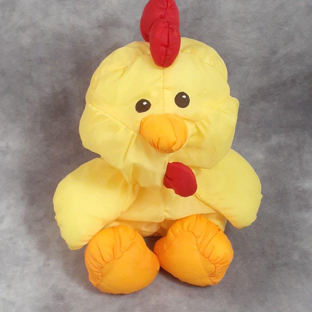 Fisher Price 1993 Yellow Rooster Chicken #8096 Puffalump Plush - Very ...