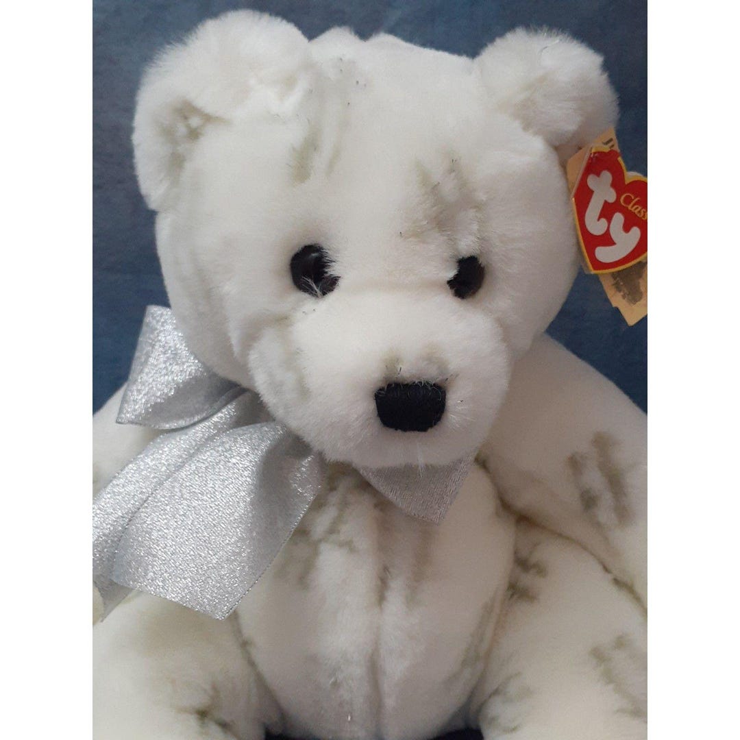 TY Classic Moondust UK Harrod's Exclusive Silver White Bear - NEW With ...