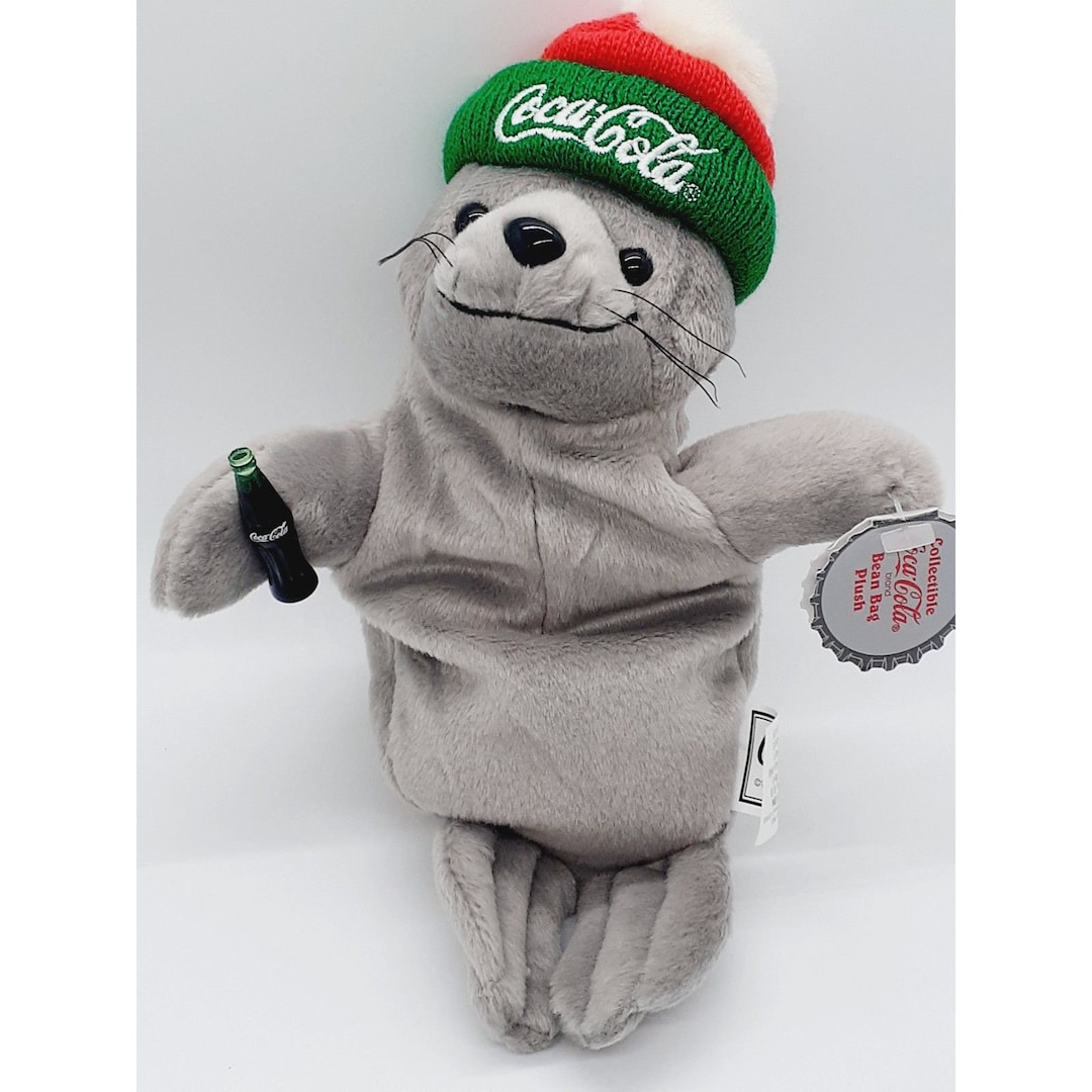 Coca Cola Plush "seal in Ski Cap" Bean Bag Beanie - Style 0114 New W ...