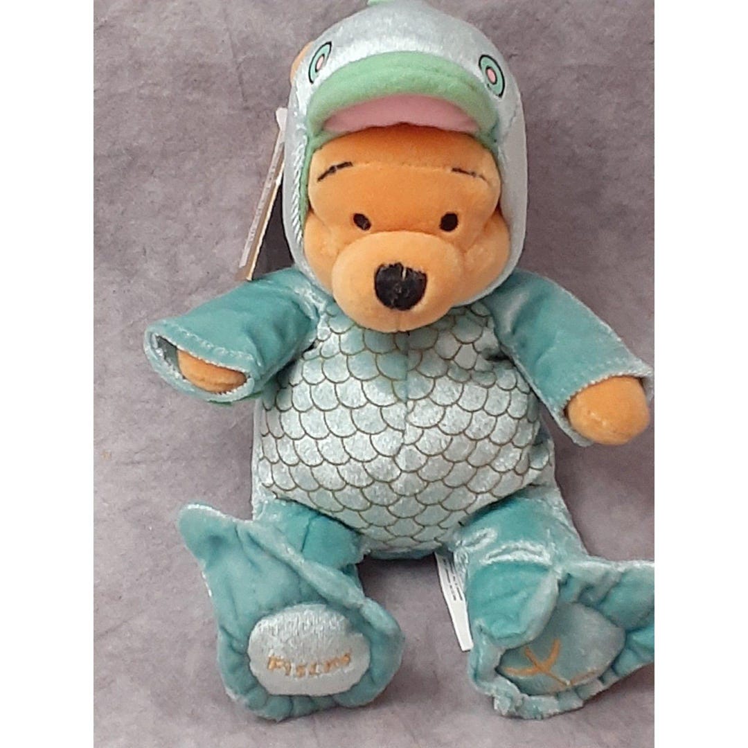 The Disney Store "pisces Pooh" Zodiac Pooh Beanie Baby Beanbag Plush ...