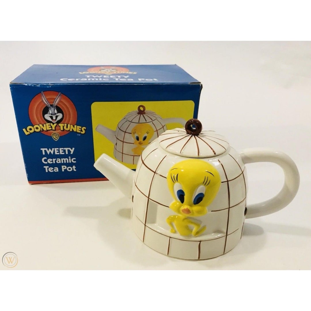 Tweety Bird Ceramic Tea Pot With Lid Vintage 1997 Giftco Looney Tunes ...